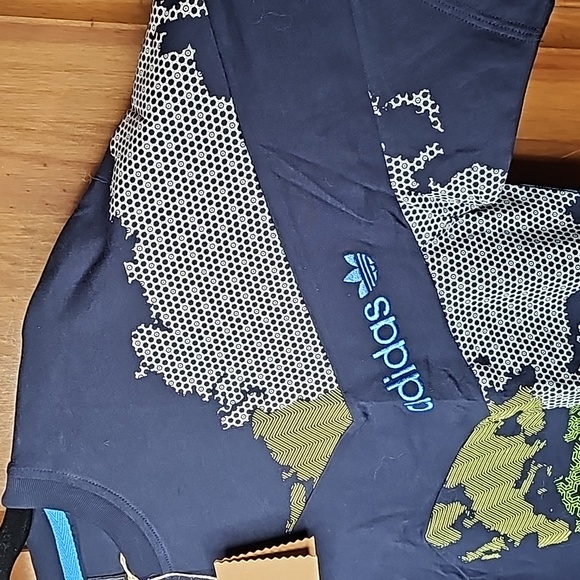adidas | Shirts | Adidas Grn Continents World Map Graphic Tee Shirt ...